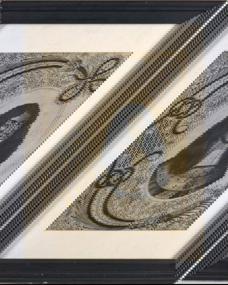 British School (17th/18th Century) Calligraphic Bust Portrait Of ...