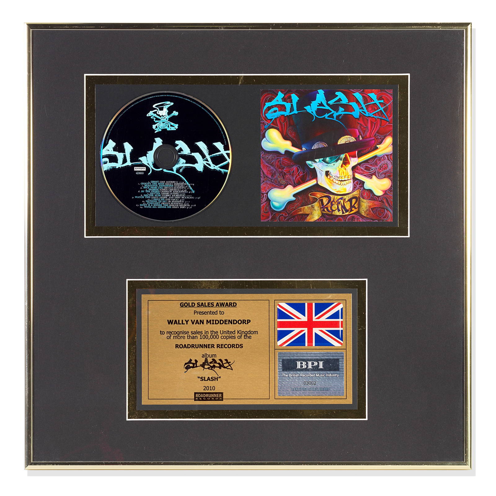 Slash: A Pair Of Uk And European 'gold' Disc Awards For The Album Slash ...
