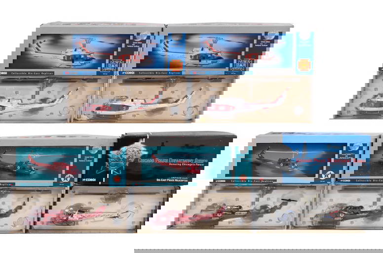 Five Boxed Die Cast Helicopter Models By Corgi, ((5)) ((5))