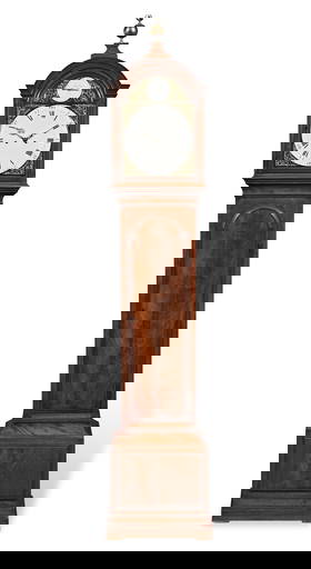 A Fine Late 18th Century Mahogany Longcase Clock With Enamel Dials ...