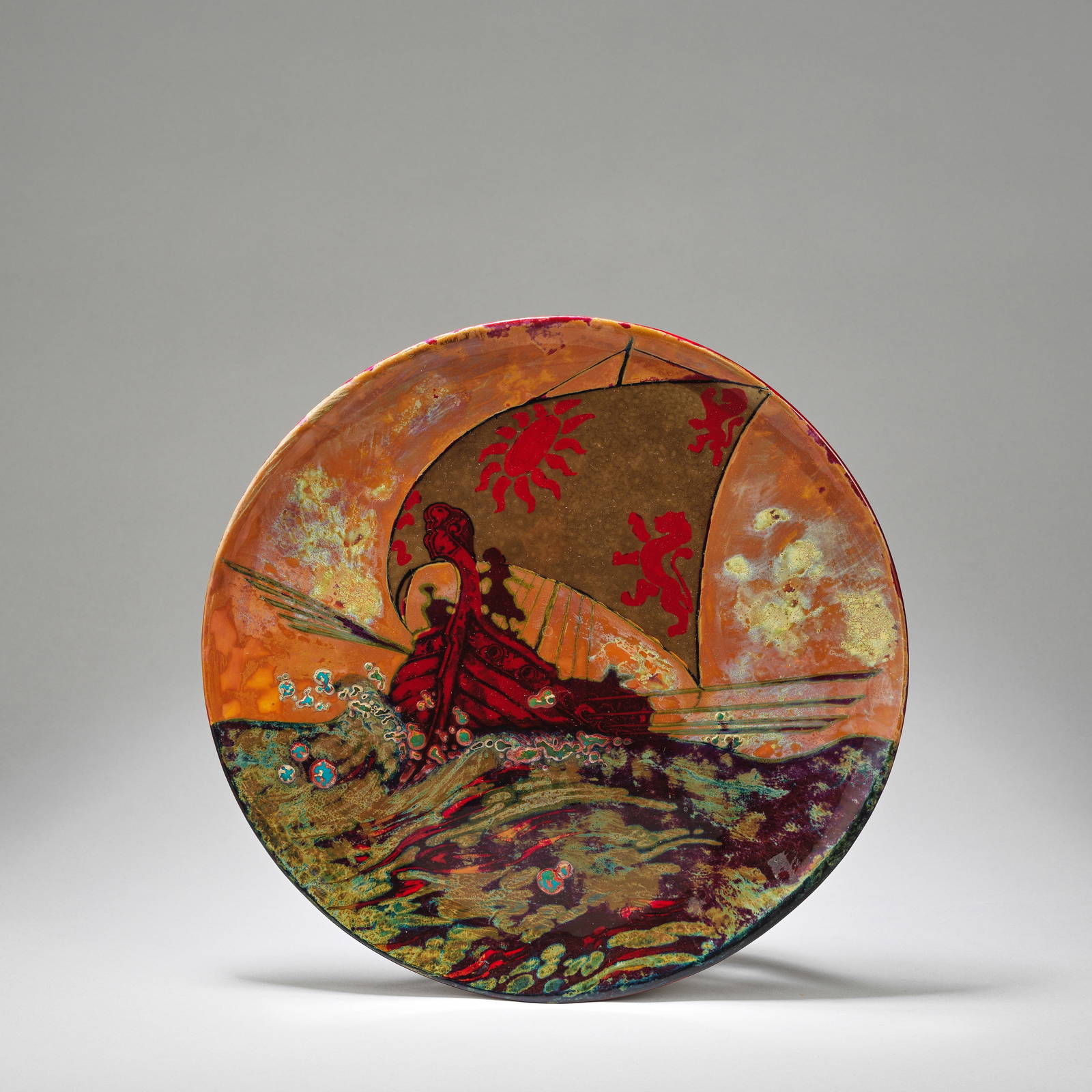 Bernard Moore (british 1850-1935) Flambé Charger, Circa 1910 Auction