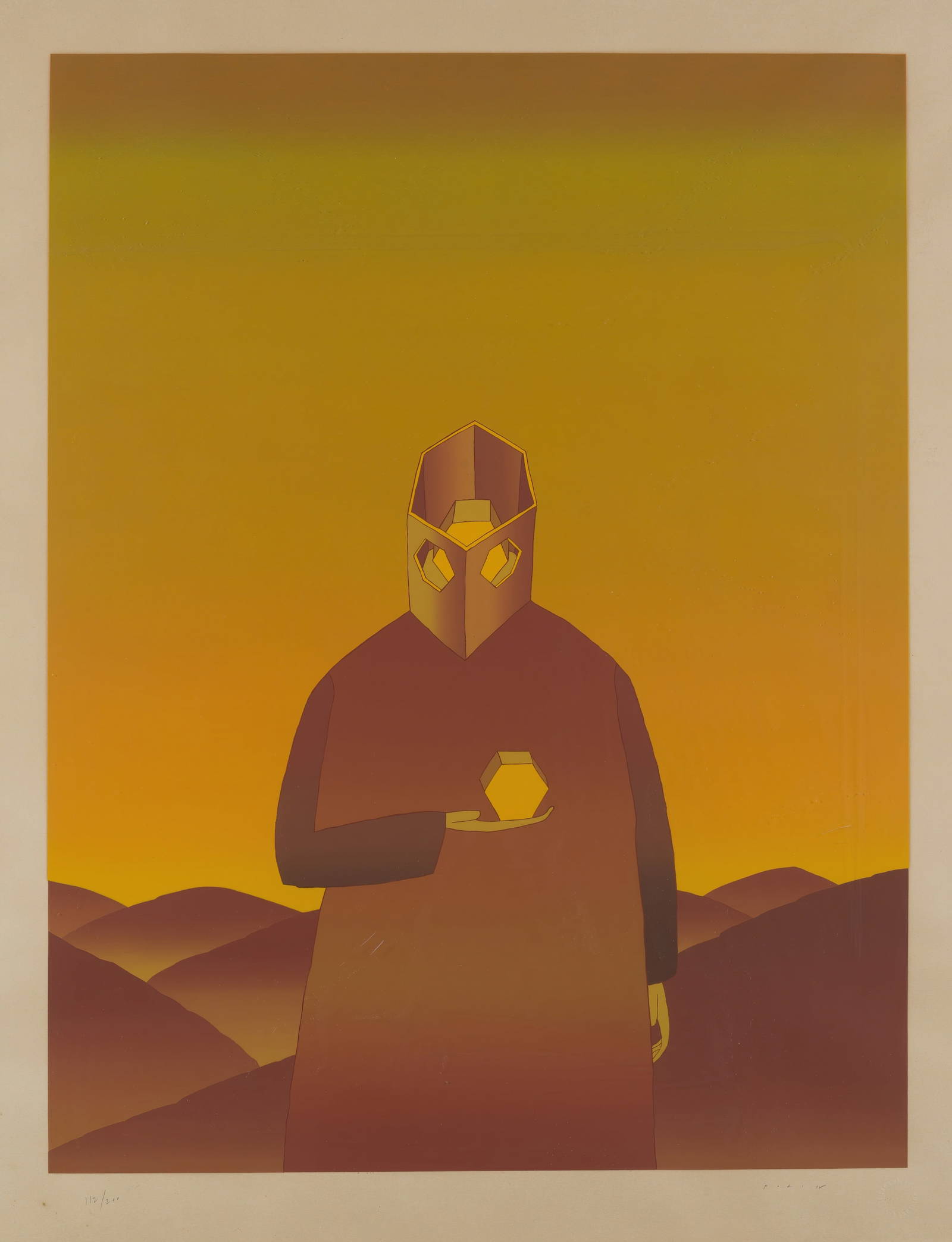 Jean-michel Folon (1934-2005) Le Penseur, 1973 Sérigraphie En Couleurs ...