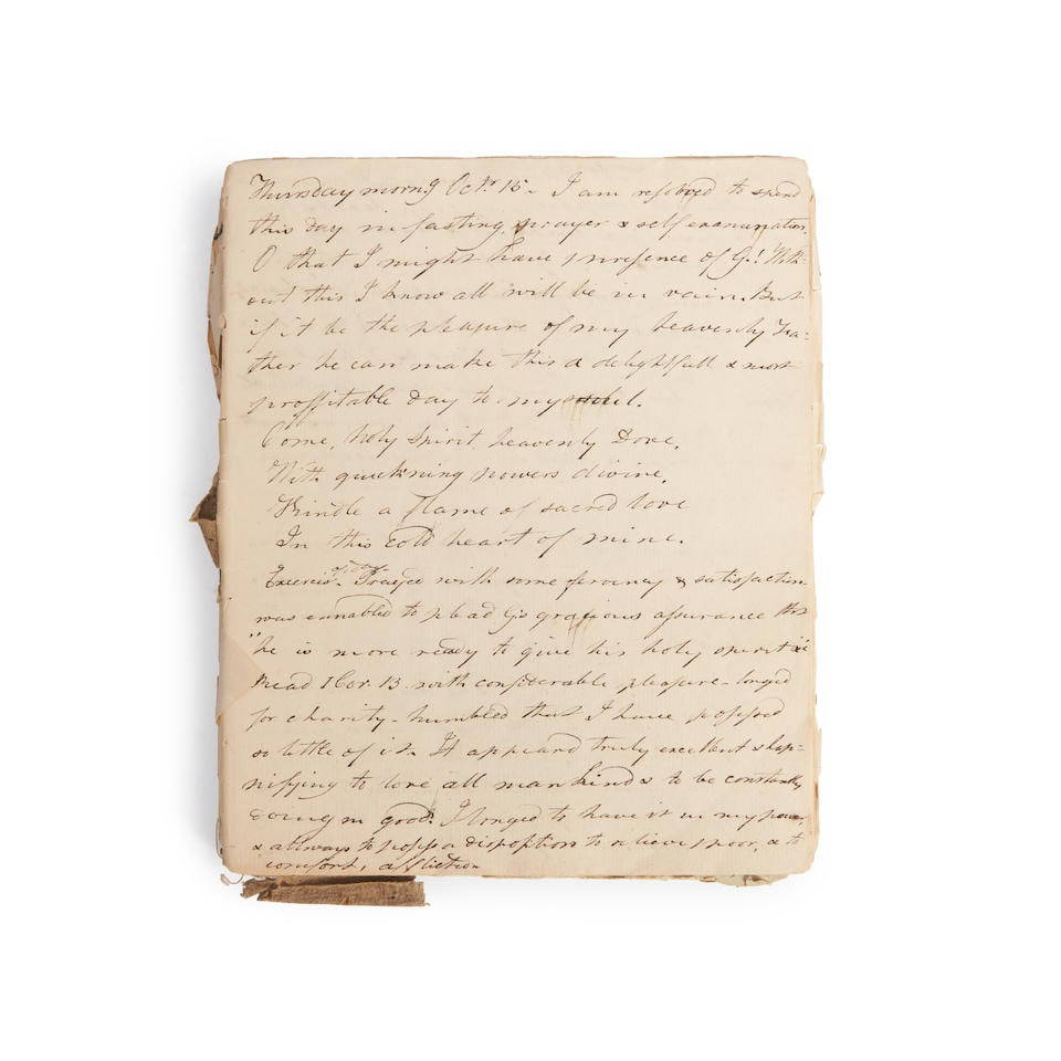 18th-century American Diary. Diary Of An American Theology Student, 1789-1798. Auction