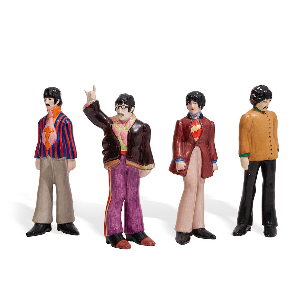 Beatles Rare Complete Set Of 4 Yellow Submarine Porcelain Figurines ...