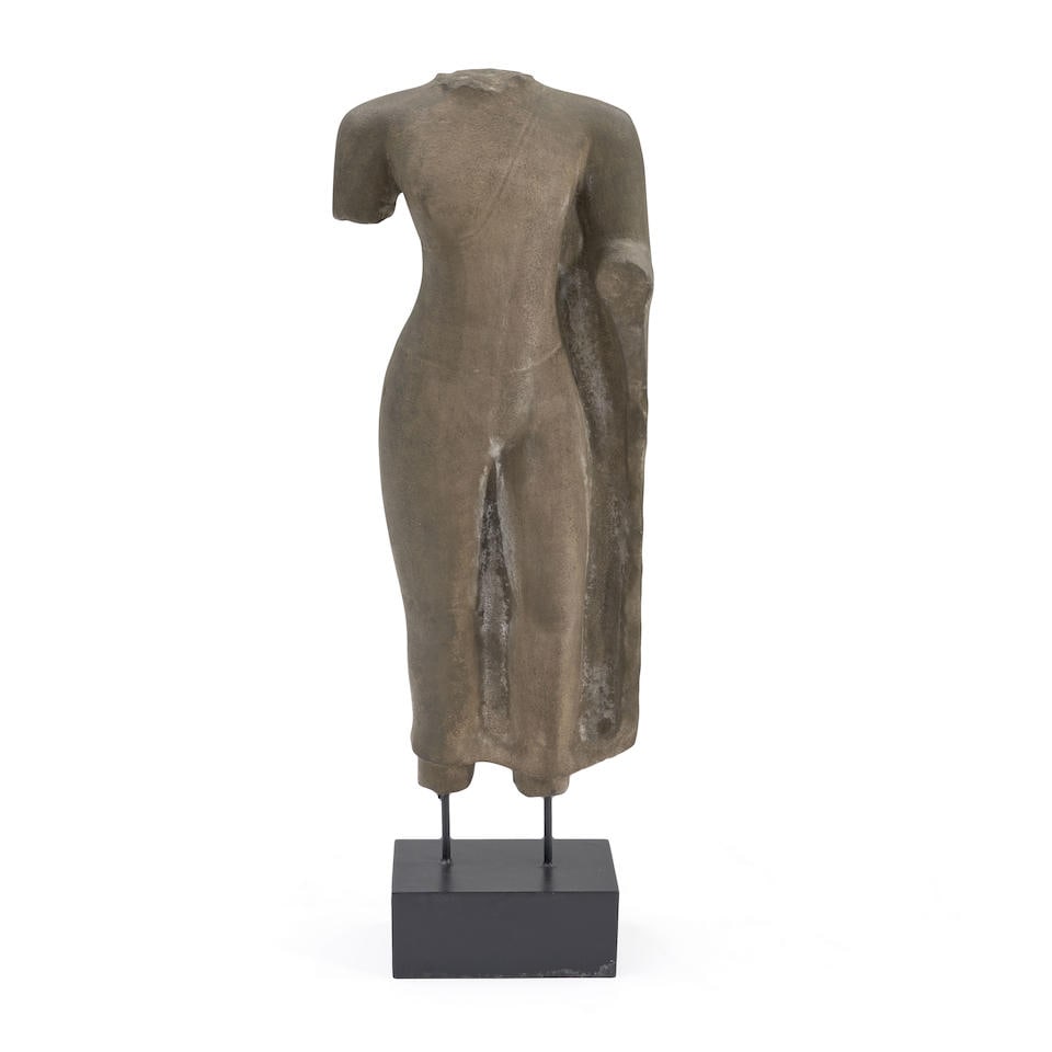 An Indian Style Tinted Plaster Torso, Auction