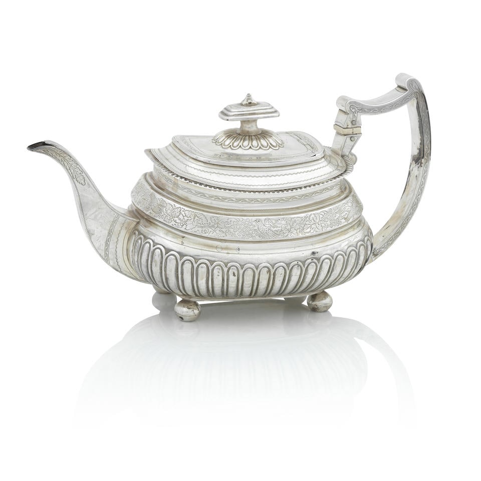 A George Iii Silver Teapot By John Crouch Ii, London, 1813 Auction