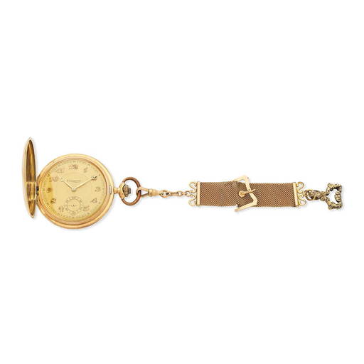 Leverette. A 14k Gold Keyless Wind Full Hunter Pocket Watch Circa 1920
