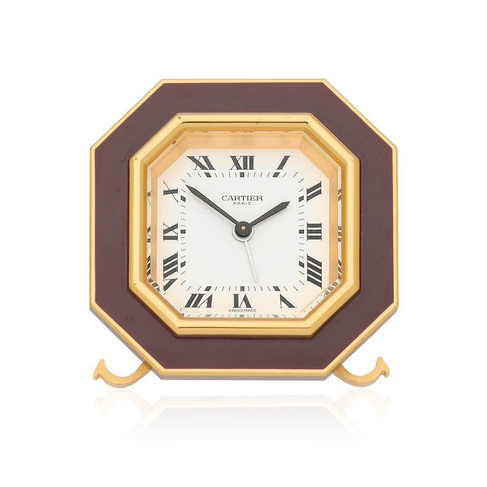 Cartier. A Gilt And Enamel Desk Clock With Alarm Ref: 7505, Circa 1980 ...