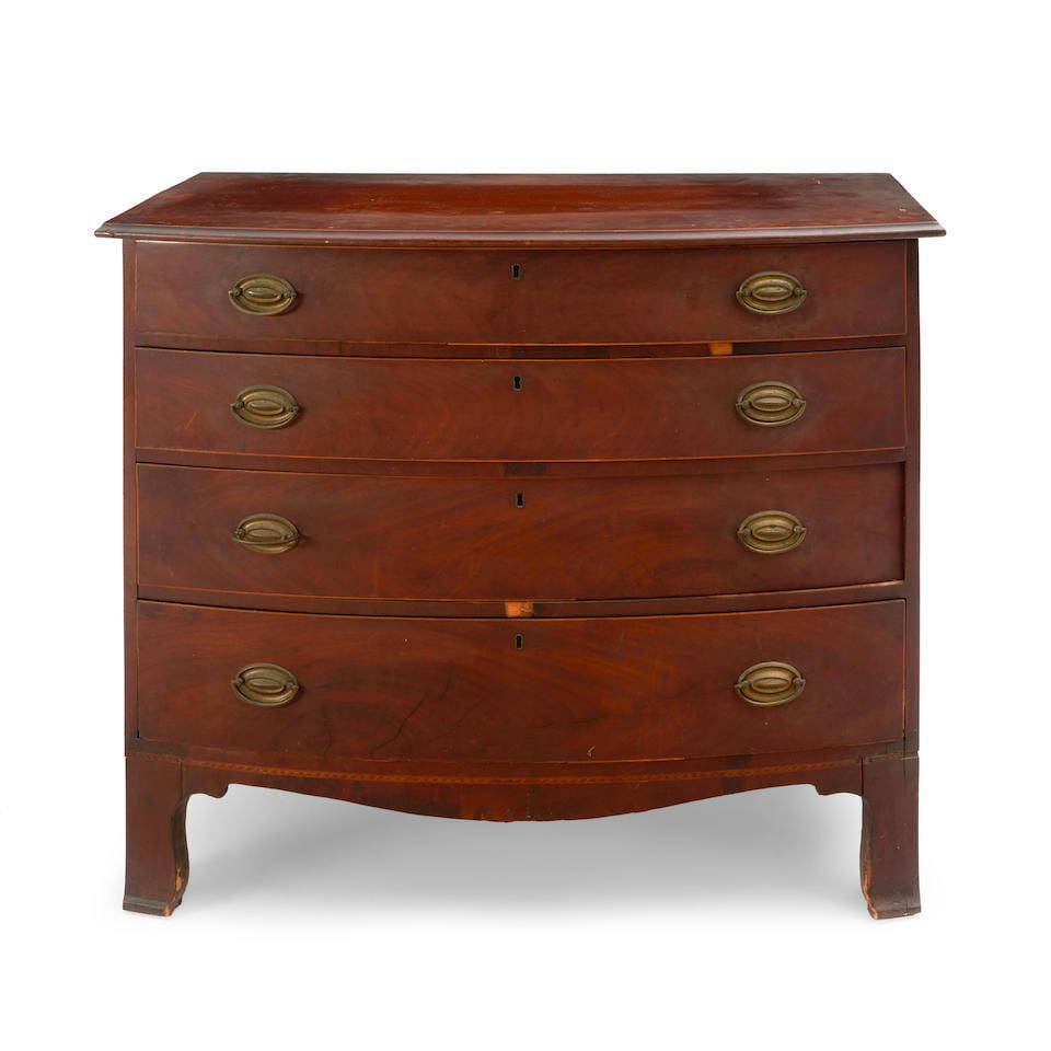 Inlaid Mahogany Elliptical-front Chest Of Drawers, Possibly ...