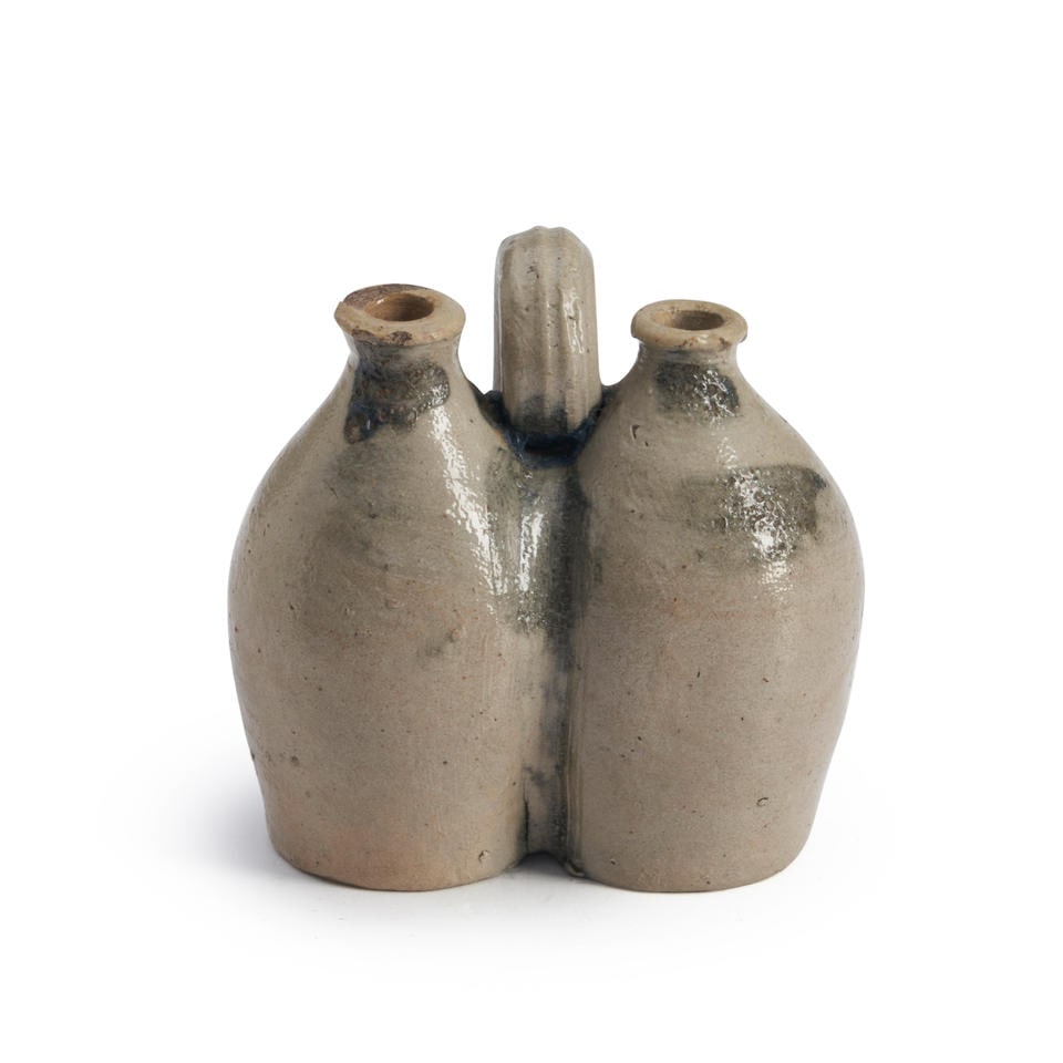 Miniature Stoneware Gemel Flask, 19th Century. Auction