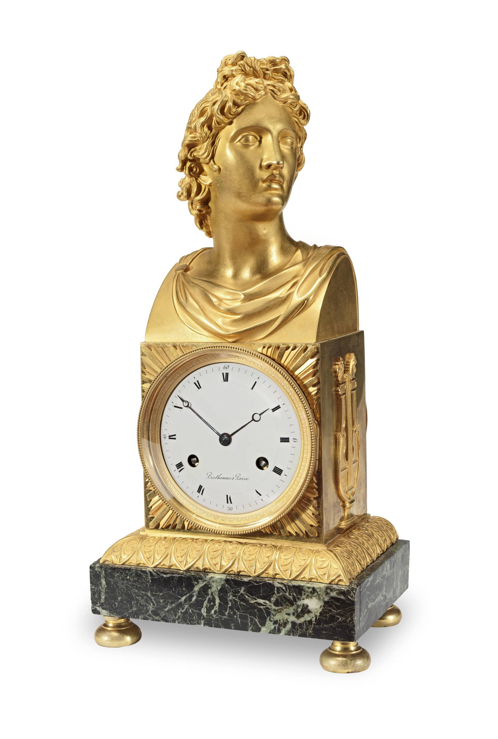 An Early 19th Century French Gilt Bronze And Verde Antico Marble Mantle ...