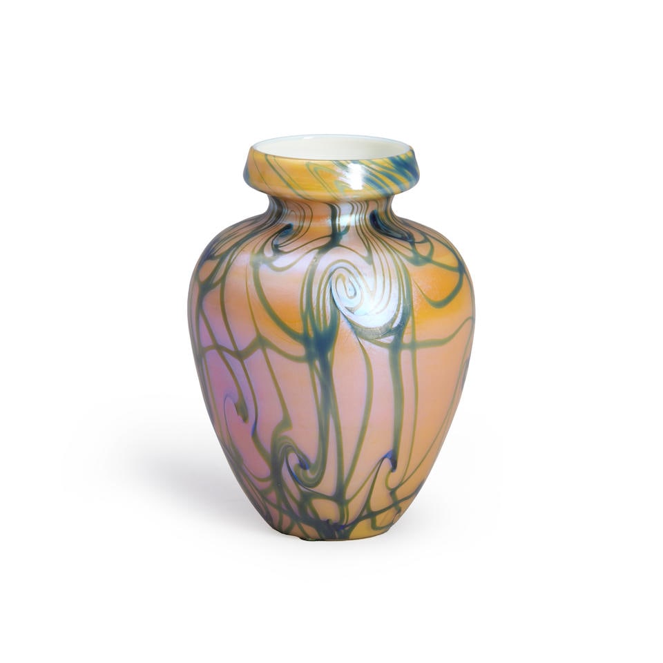 Art Glass Lamp Base, United States, Early 20th Century, Possibly Victor ...