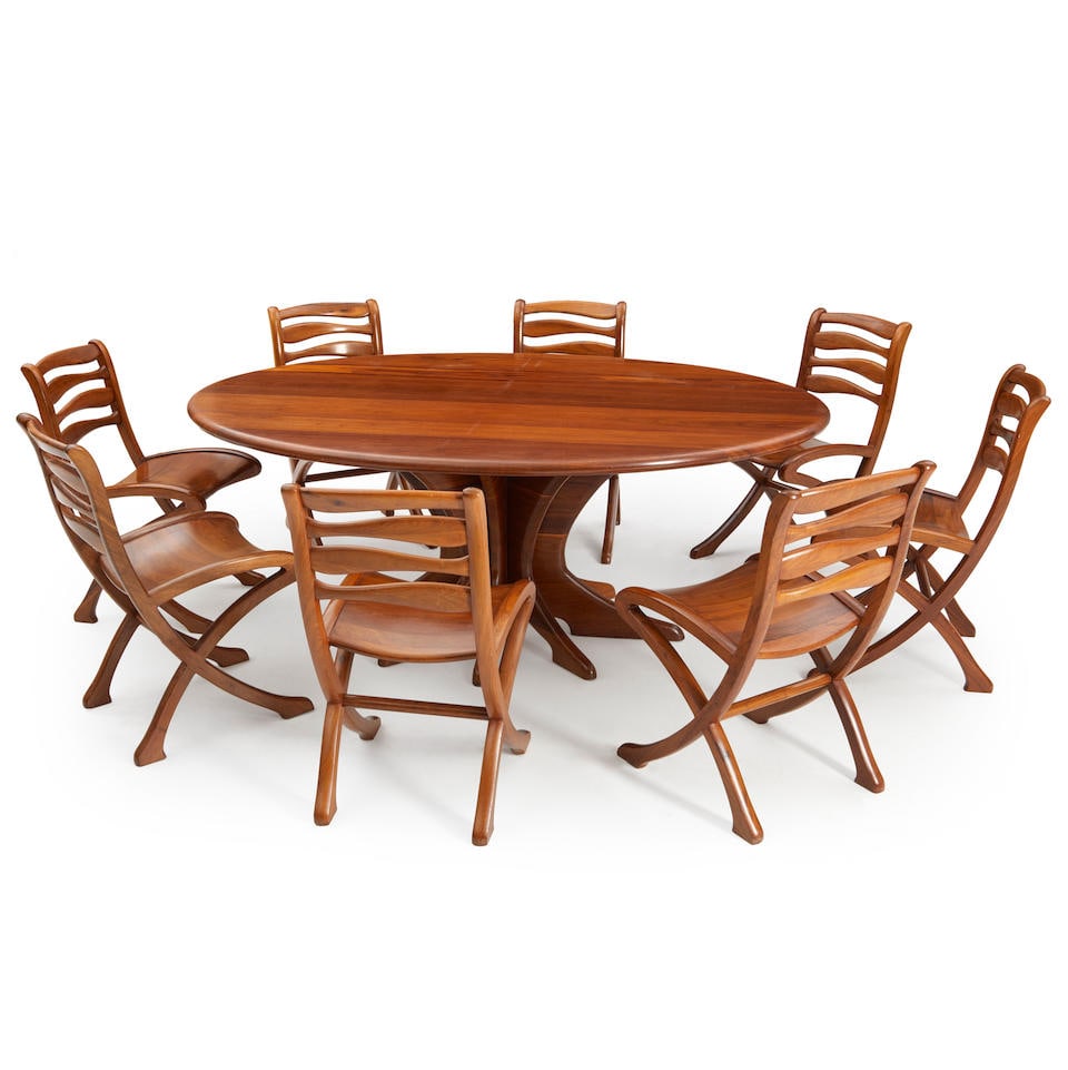Marc Van Rampelberg (b. 1949) Dining Table And Eight Chairs, Kenya ...