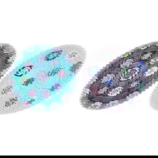 Two Jim Brown Spaced Millefiori Chequer Magnum Paperweights, Dated 2006 ...