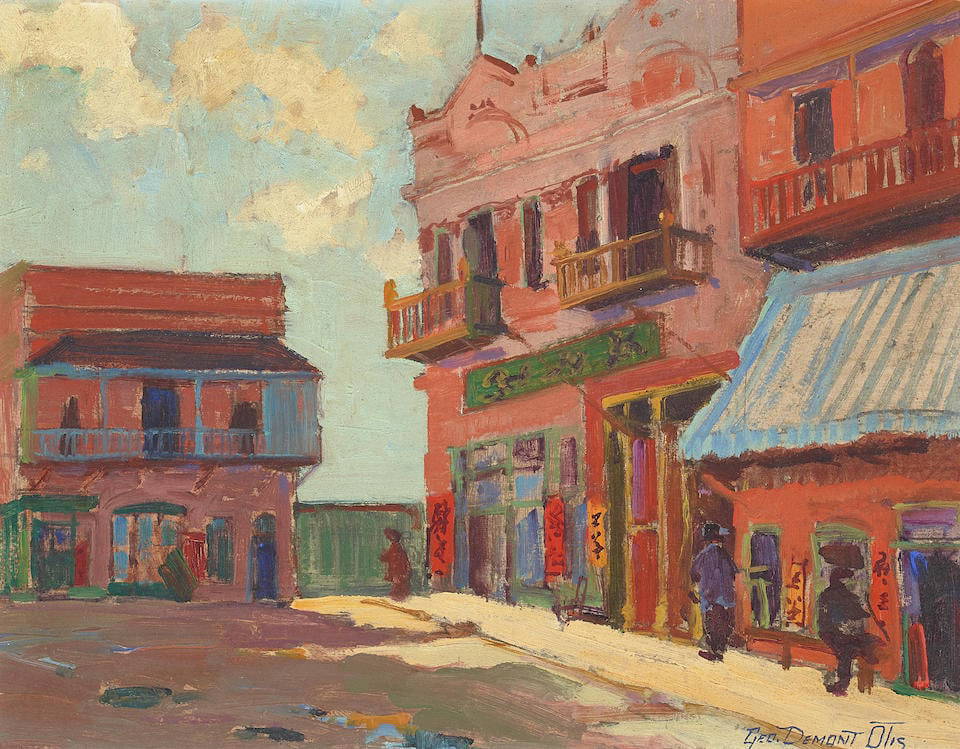 George Demont Otis (1879-1962) Street In Chinatown 14 X 18 In. Framed ...