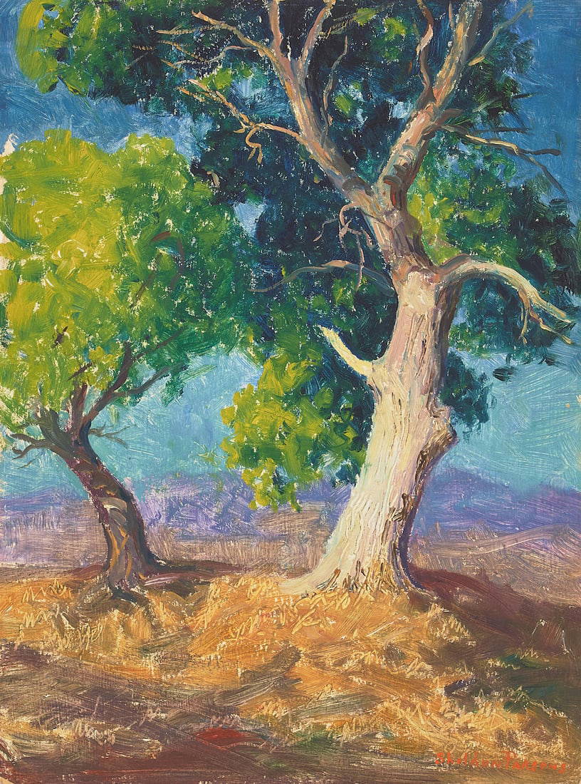 Sheldon Parsons (1866-1943) The Old Cottonwood (new Mexico) 12 X 9 In ...