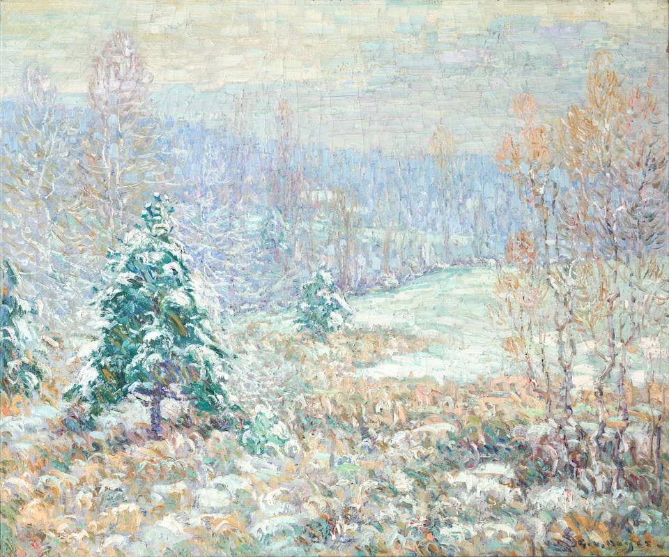 George Loftus Noyes (american, 1864-1954) The First Snow (25 X 30 In ...