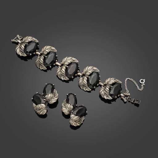 Schiaparelli Licences, Circa 1960. Demi Parure 'fruits Noirs'.