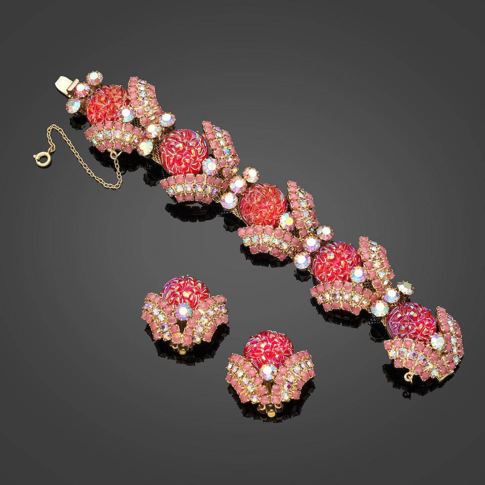 Schiaparelli Licence, Circa 1960. Demi-parure 'fruits Rouges'. Auction