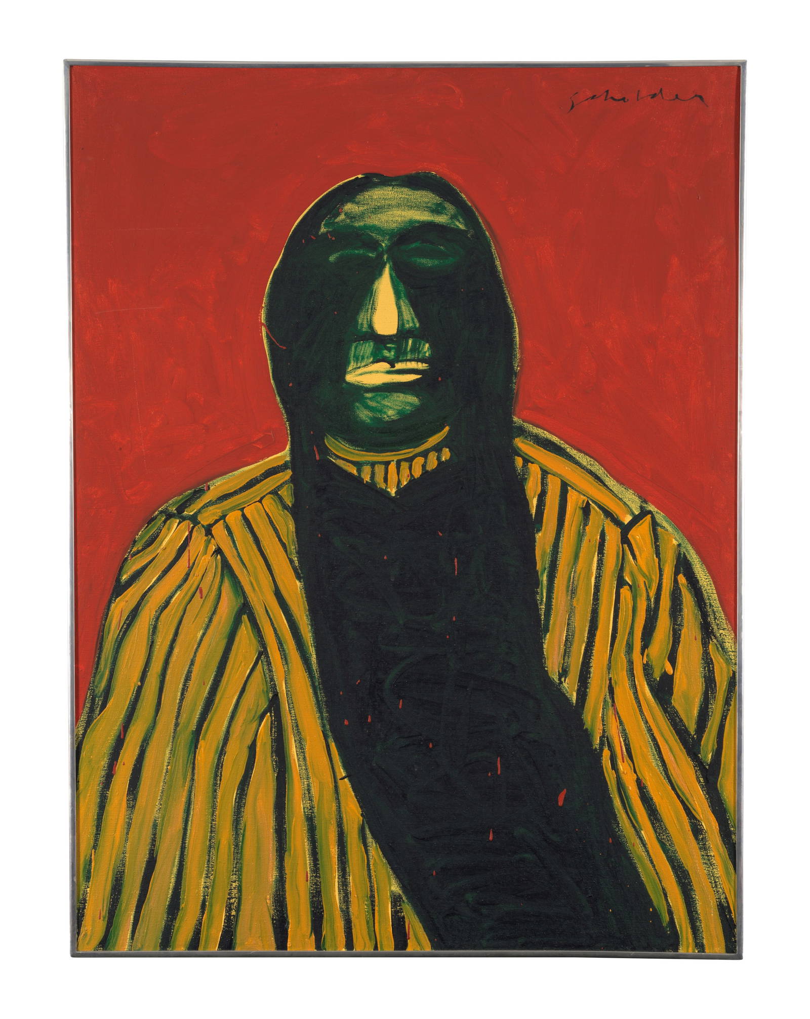 A Fritz Scholder Painting, 'dartmouth Portrait #3,' 1973 Auction