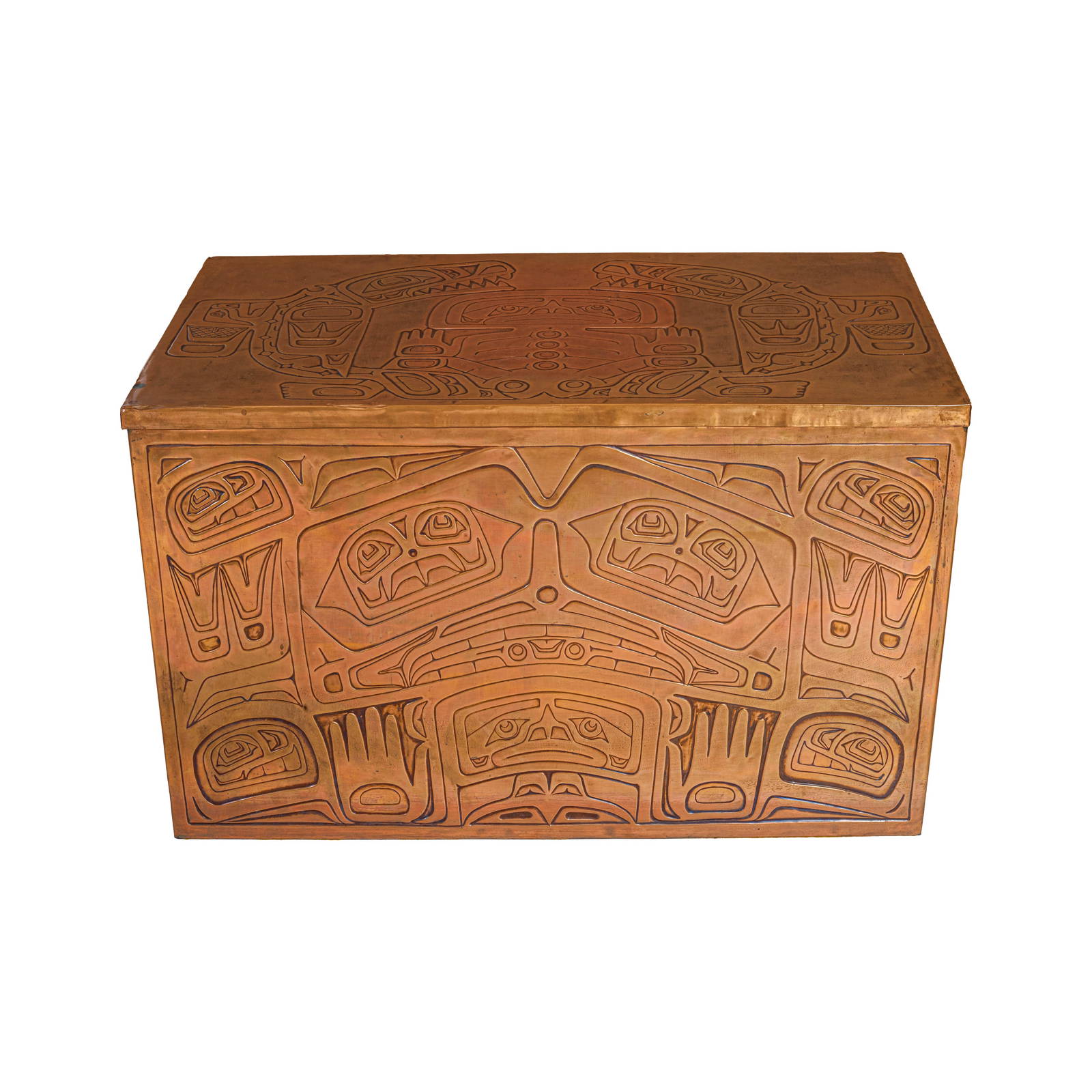 A Northwest Coast Copper-clad Chest Auction