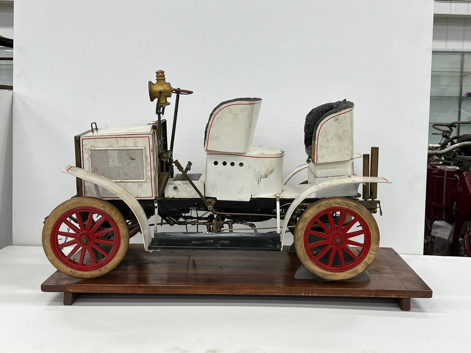 A Large-scale White Steam-powered Scratch-built Model Car Auction