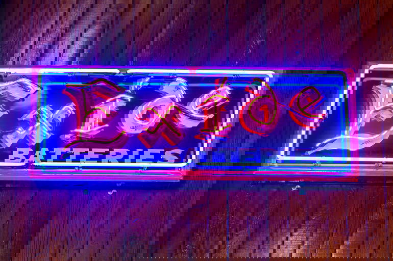 Exide Batteries—a Period Illuminated Motoring Sign