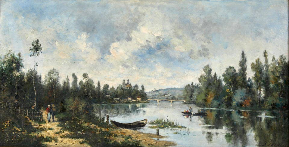 Paul Emmanuel Peraire (french, 1829-1893) Au Bord De La Seine (framed ...