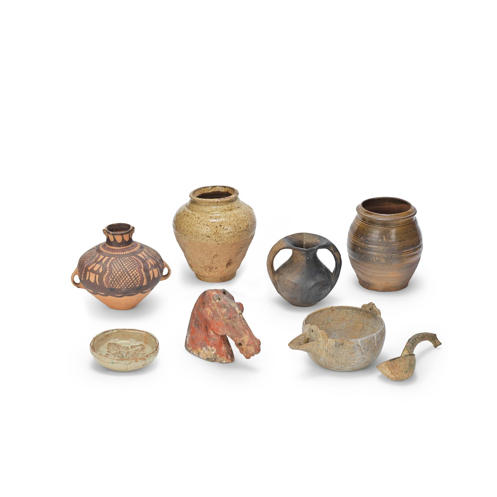 Eight Pottery Items Neolithic To Tang Dynasty (8) Auction