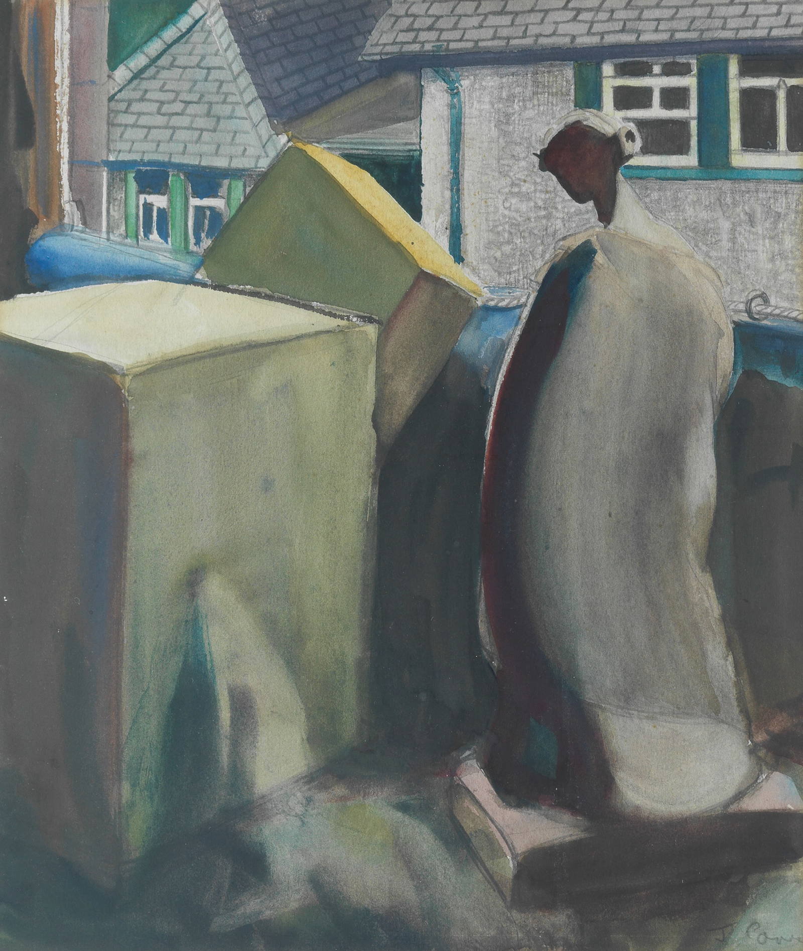 James Cowie Rsa Lld (british, 1886-1956) Statue By A Window Auction