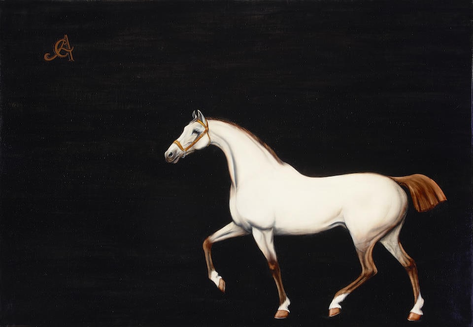 Carlos Anesi (argentinian, Born 1945) White Horse 35 1/2 X 51in (90 X ...