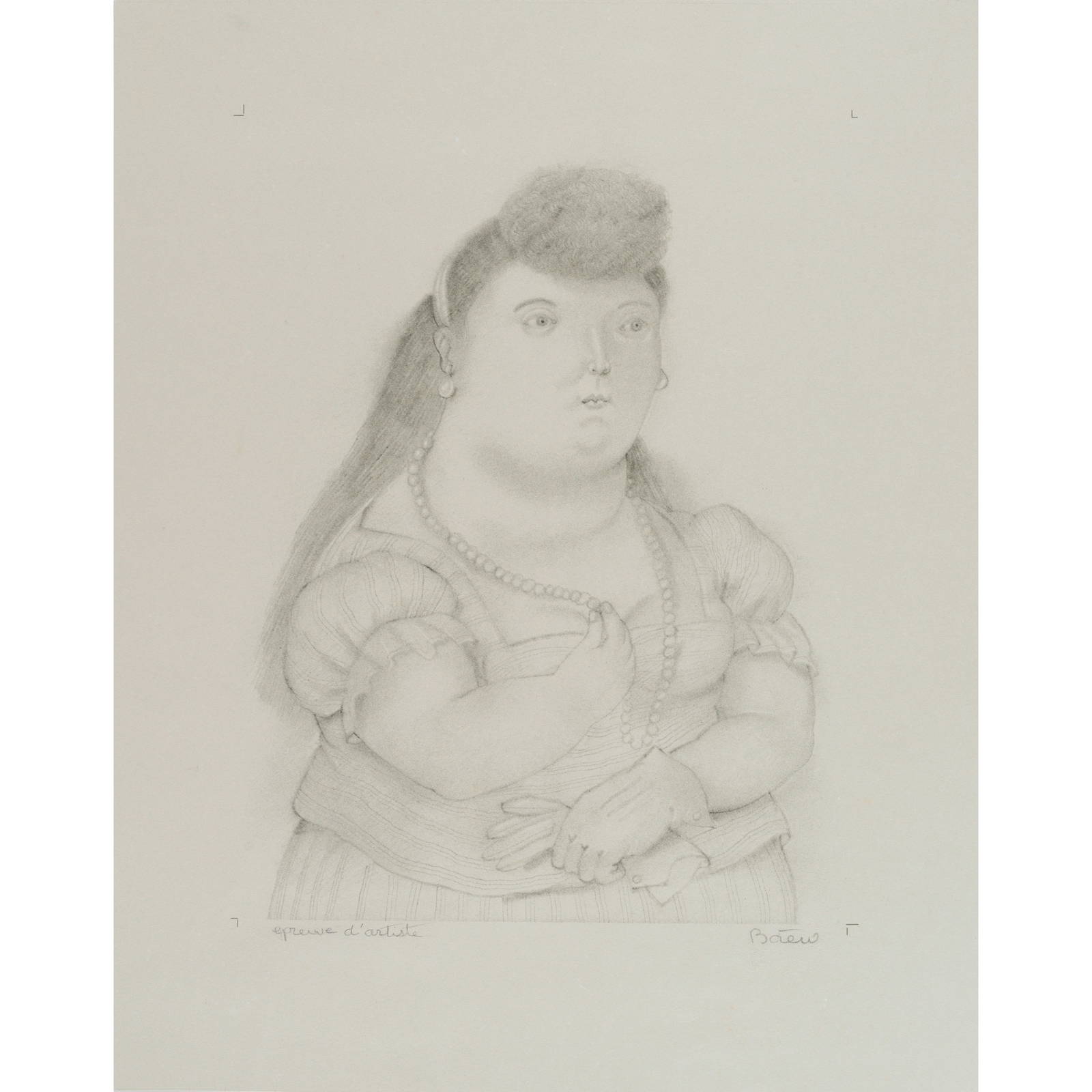 Fernando Botero (born 1932); Mujer Con Collar De Perlas; Auction