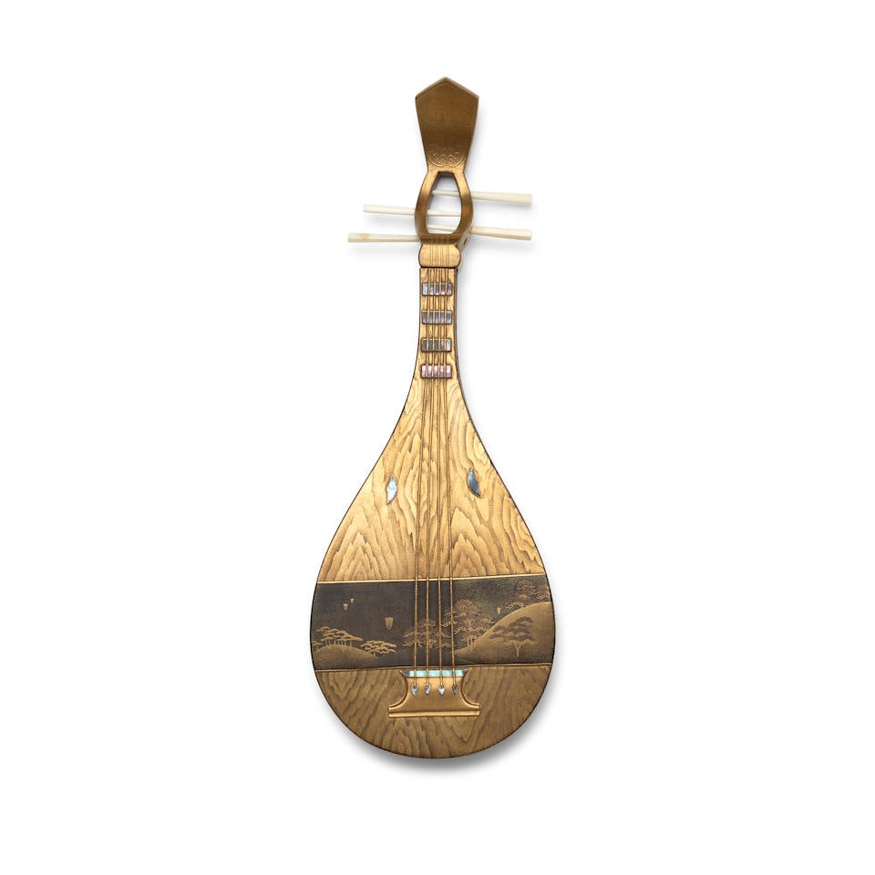 A Kōgō (incense Container) In The Form Of A Biwa (lute) Meiji (1868 ...