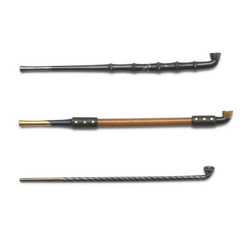 Two Shakudō And Gold Kiseru (pipes) And A Shakudō And Silver Kiseru ...