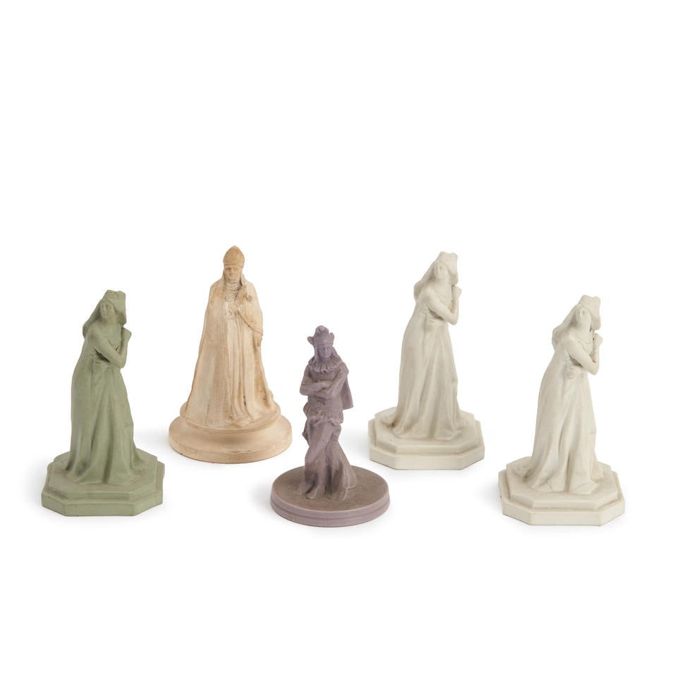 Five Wedgwood Solid Jasper Chess Pieces, England, Late 18th Century, Auction