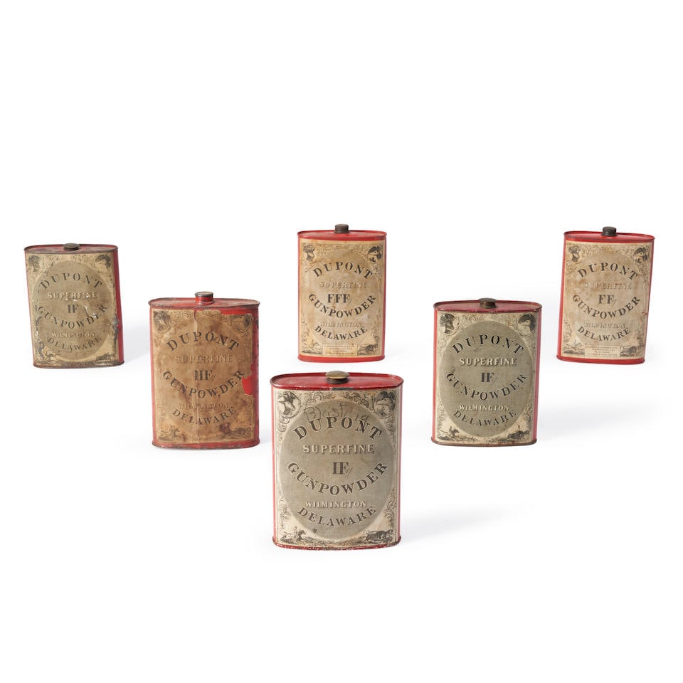 Six Dupont Powder Tins, Auction