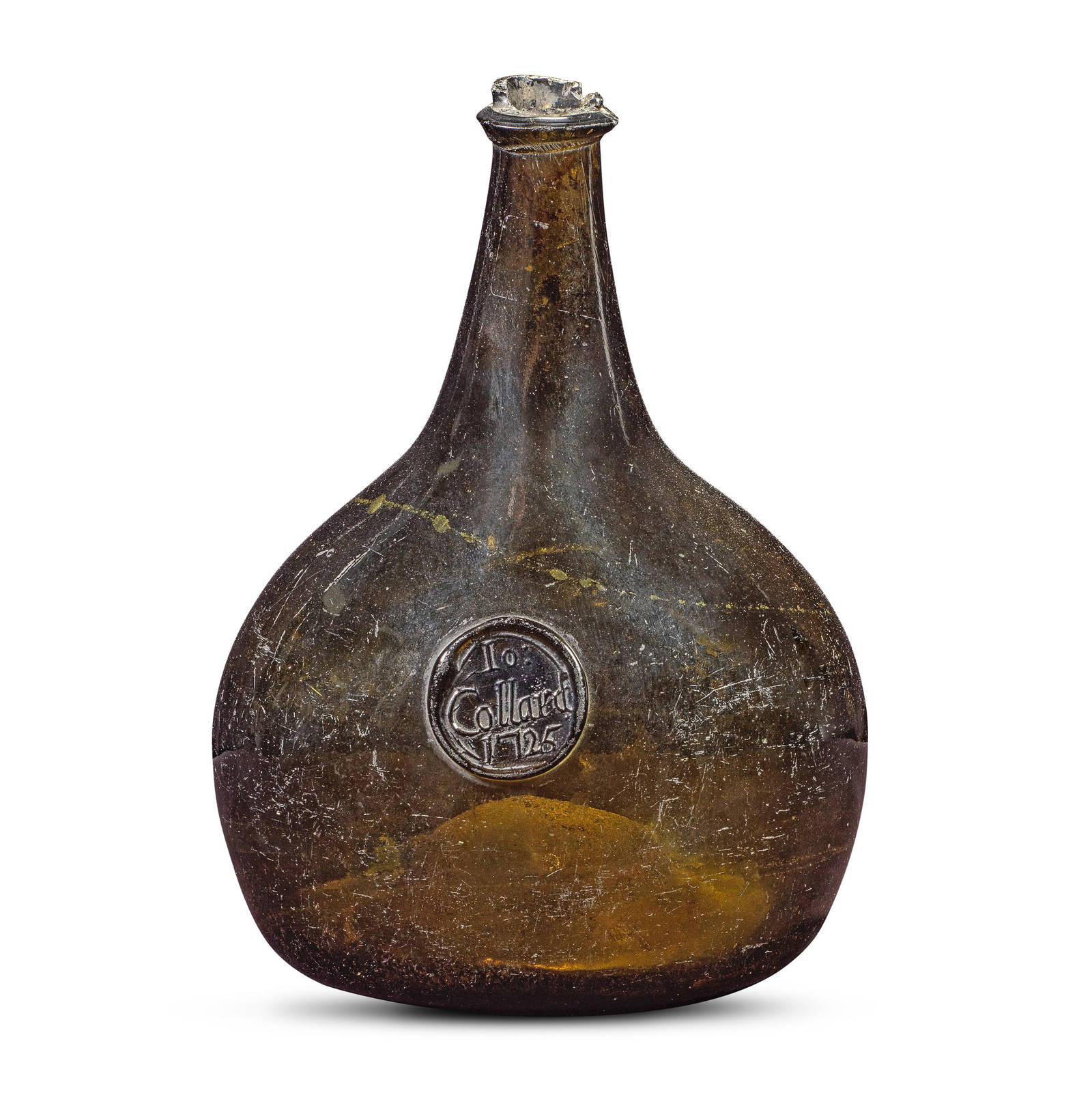 A Very Rare Sealed 'bladder' Bottle, Dated 1725 Auction