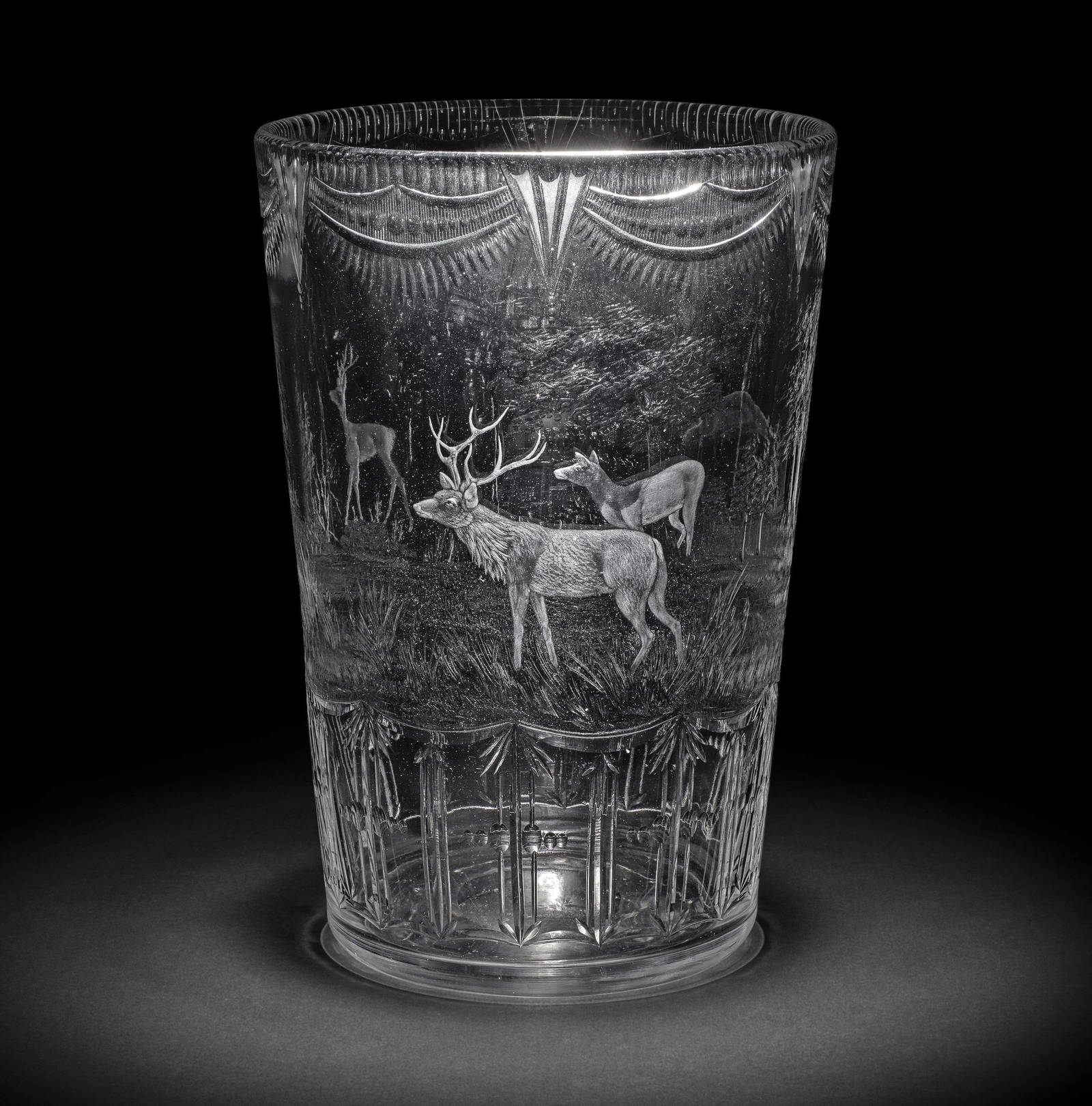 A Thomas Webb And Sons Engraved 'rock Crystal' Style Vase By George ...