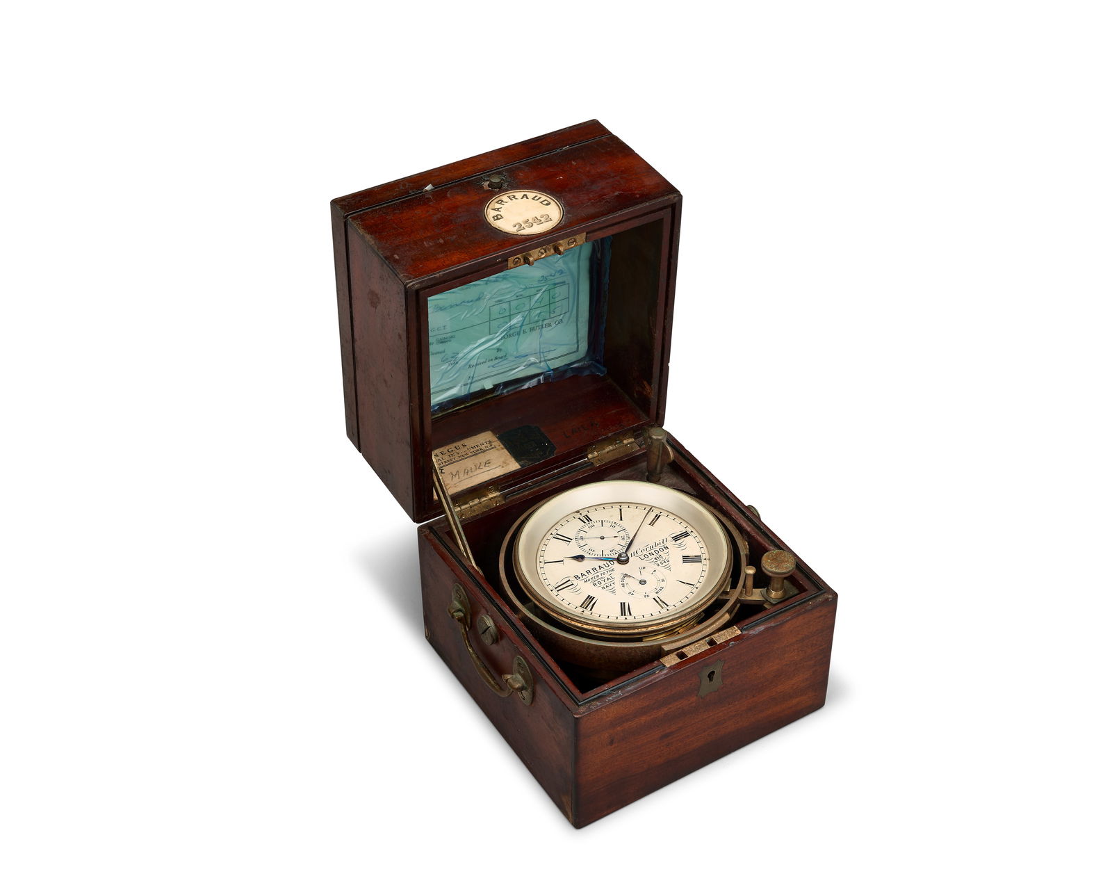 A Mid 19th Century Mahogany Two Day Marine Chronometer Barraud, No ...