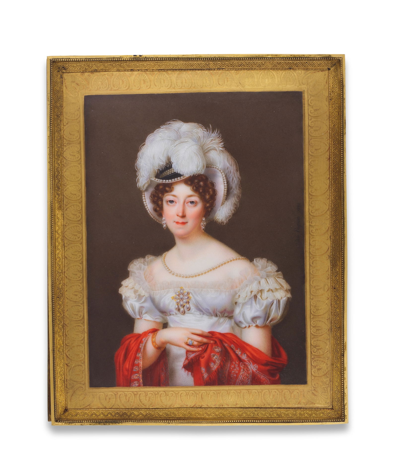A Documentary Porcelain Plaque Depicting Elizabeth Margaret Stuart (née ...