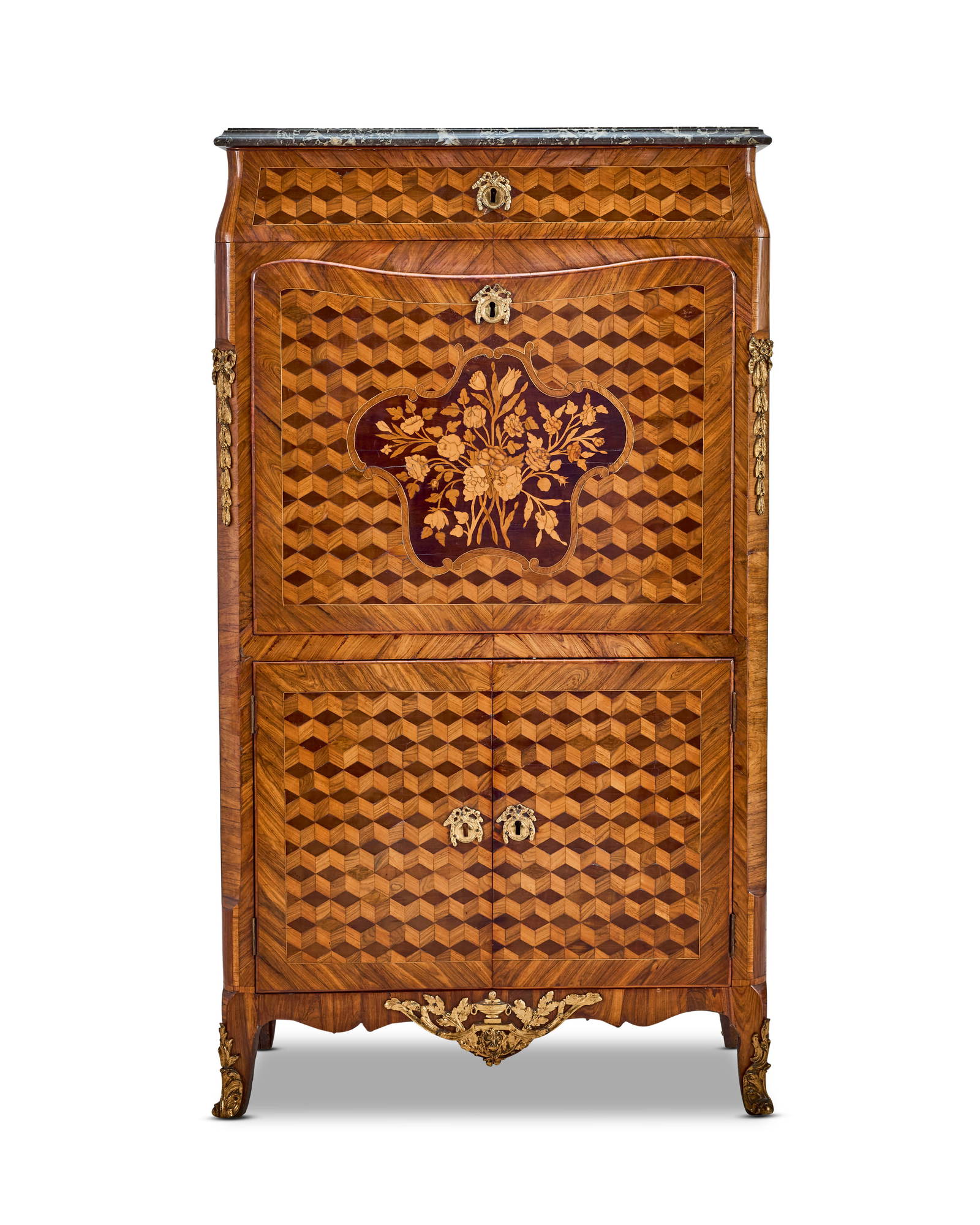 A Late Louis Xv Ormolu Mounted Kingwood, Stained Sycamore, Amaranth ...