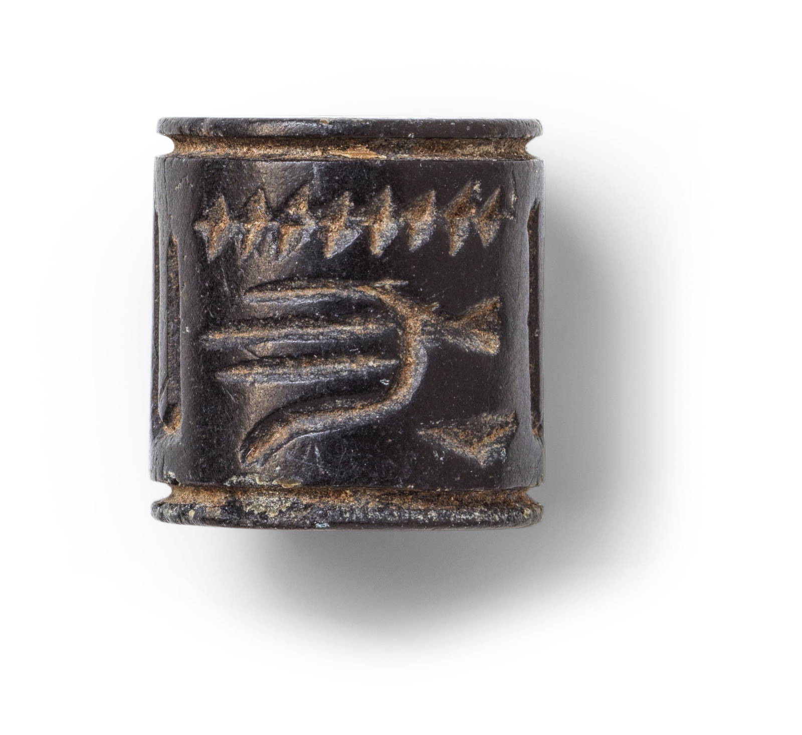 An Egyptian Black Steatite Or Black Stone Cylinder Seal Auction