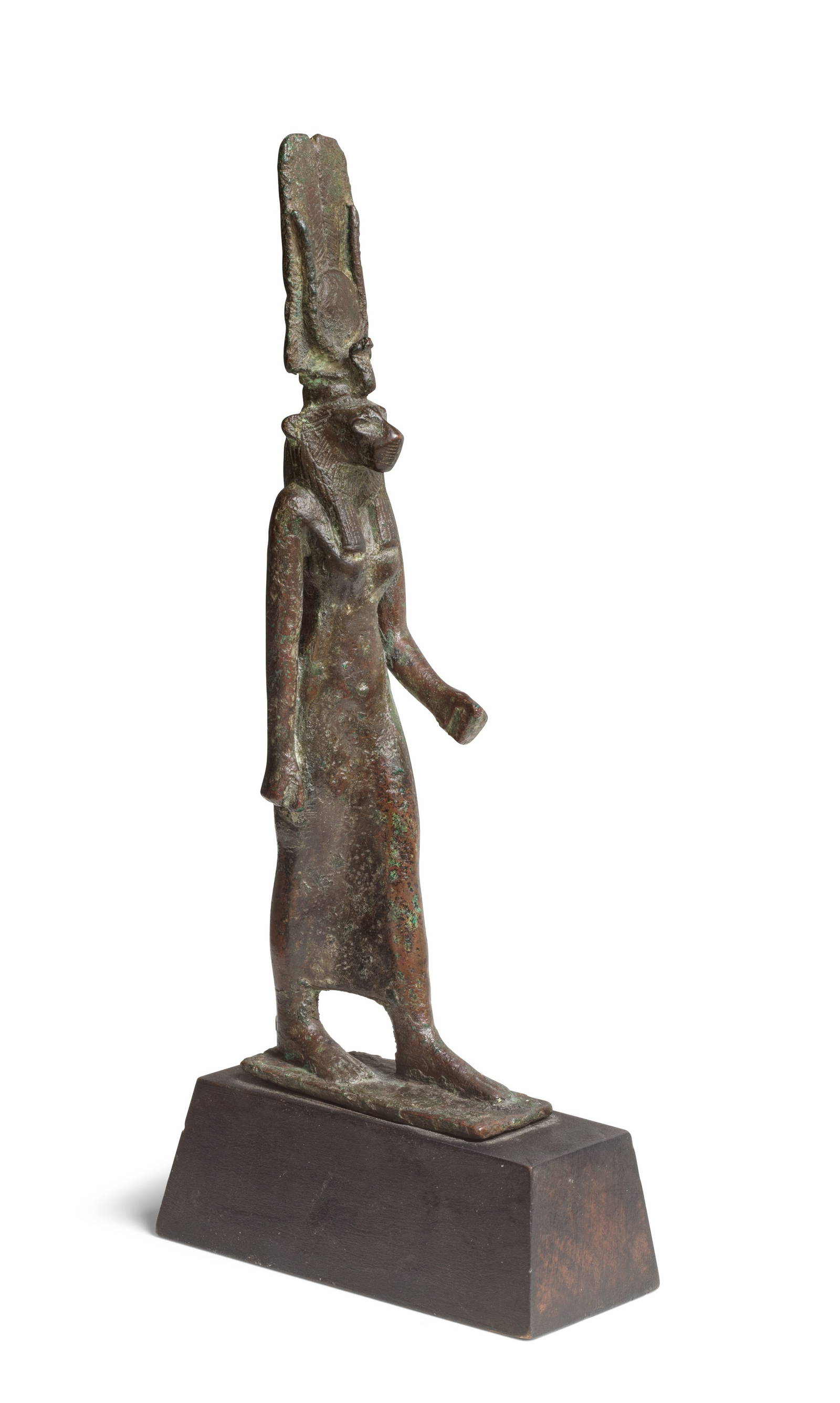 An Egyptian Bronze Striding Lion-headed Goddess, Mekhit Auction