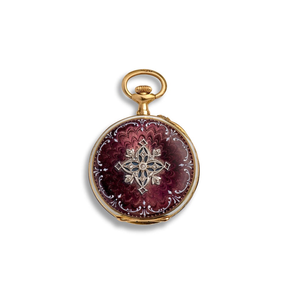 [no Reserve] Finnigans Ltd, London. An 18k Gold, Maroon Enamel And ...
