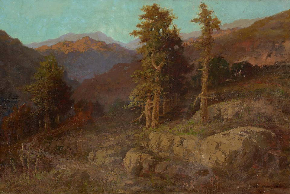 Ralph Davison Miller (1858-1945) Sierra Landscape 24 X 36 In. Framed 35 ...