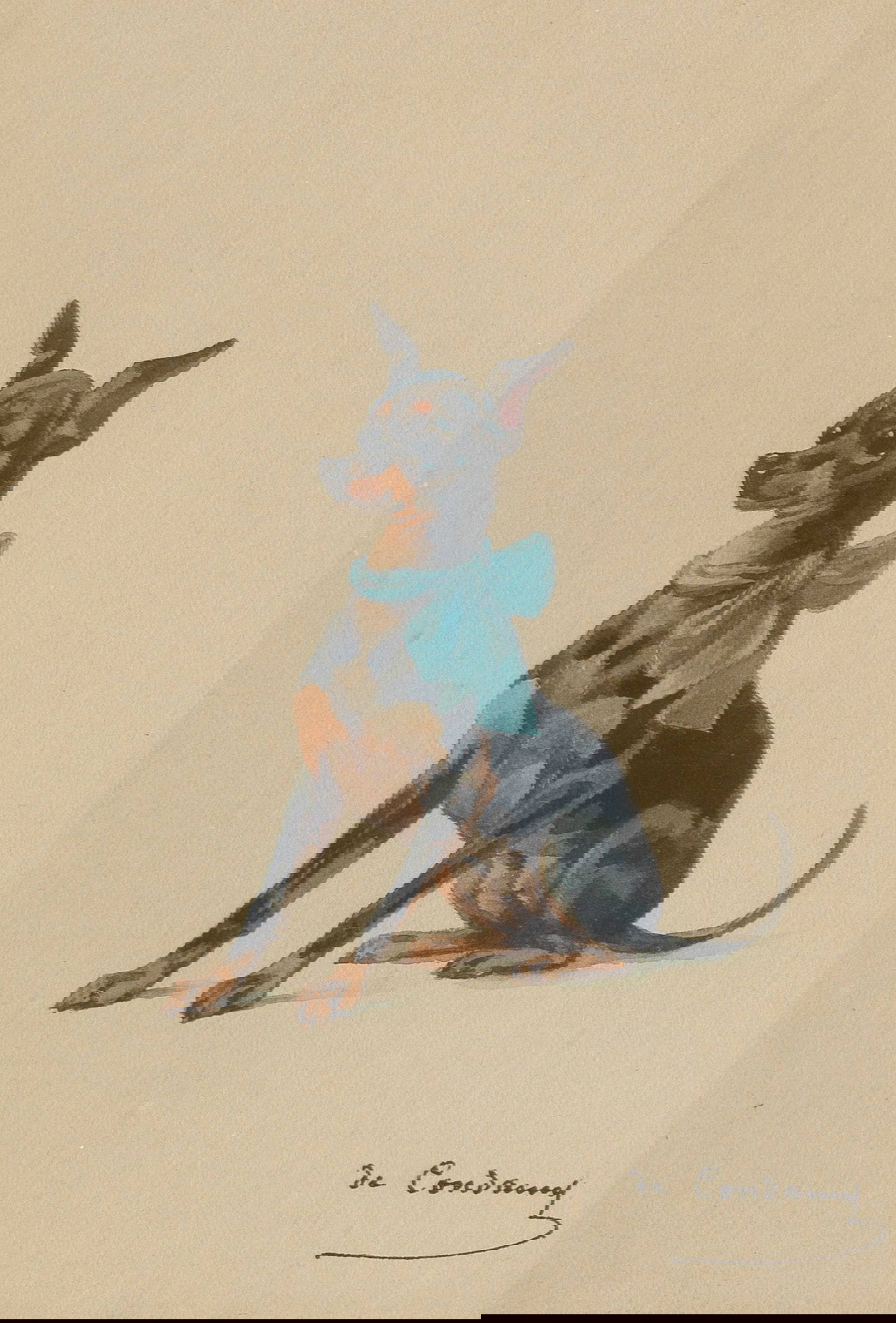 Charles-fernand De Condamy (french, 1855-1913) A Miniature Pinscher ...