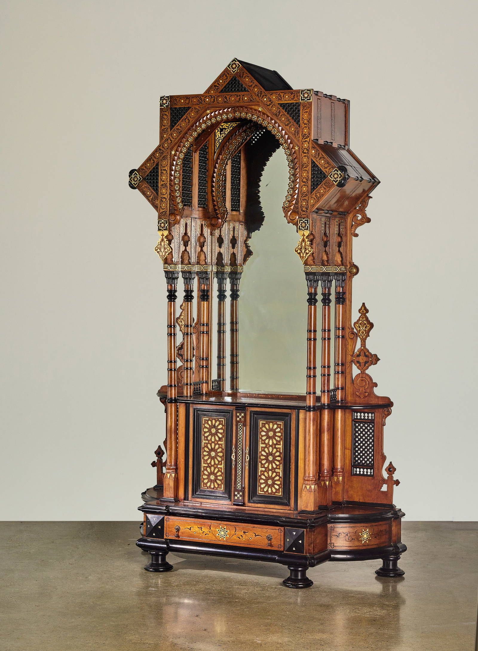 Levantine Style Hall Stand 20th Centurywalnut, Ebonized Walnut, Bone ...