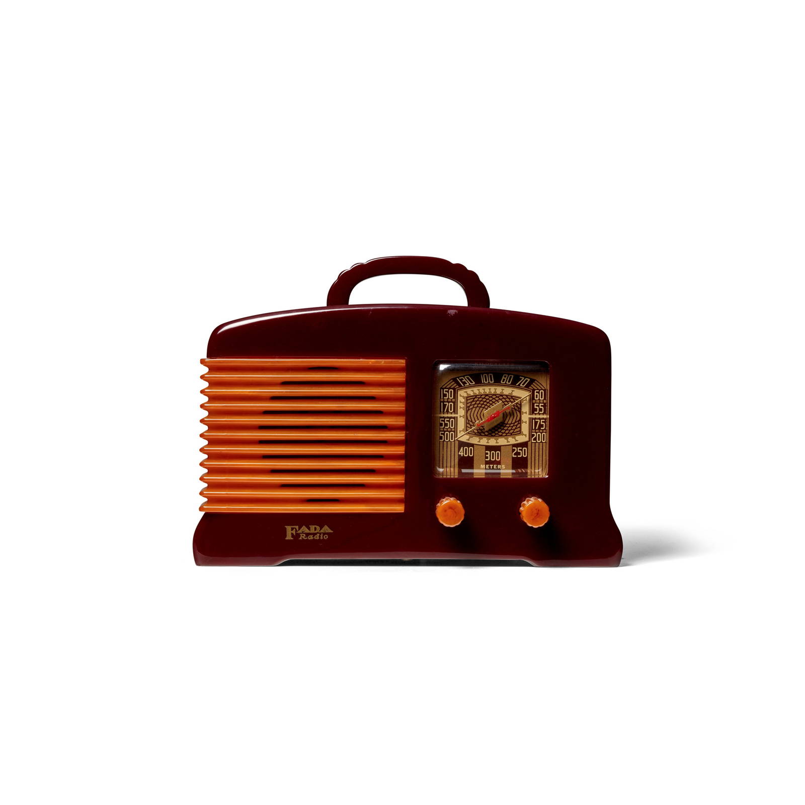 Fada L56 Radio1939 Maroon Catalin Case And Handle With Yellow Knobs And ...