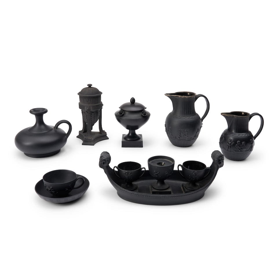 Seven Wedgwood Black Basalt Items, England, Late 18th And 19th Century ...