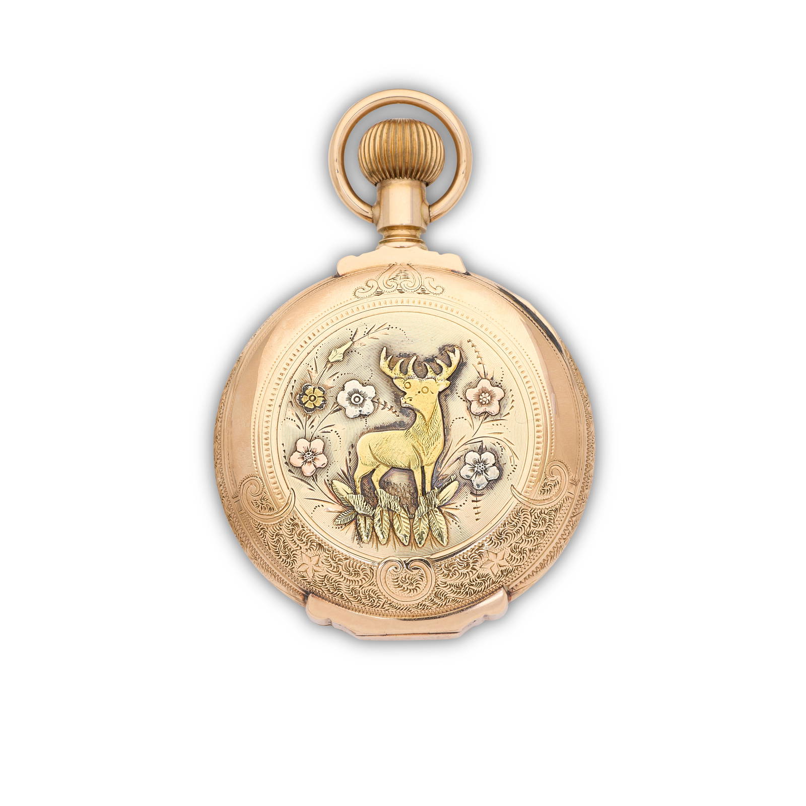 Elgin. A 14k Gold Keyless Wind Full Hunter Pocket Watch Circa 1905 Auction